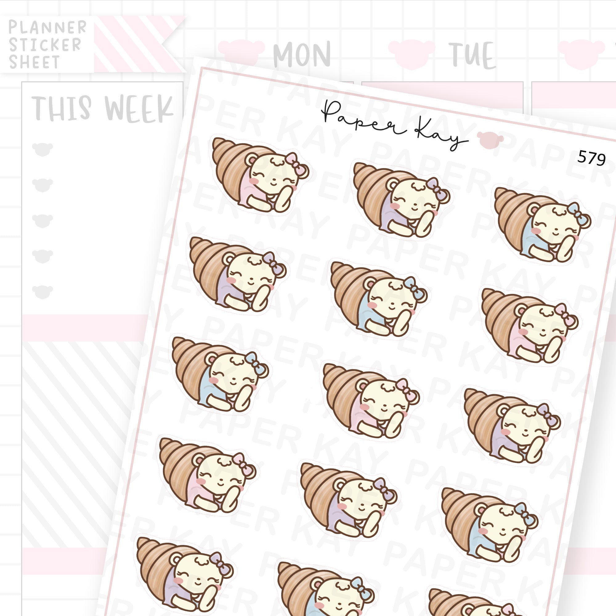 DTB Hermit Shell Planner Sticker Sheet – Paper Kay