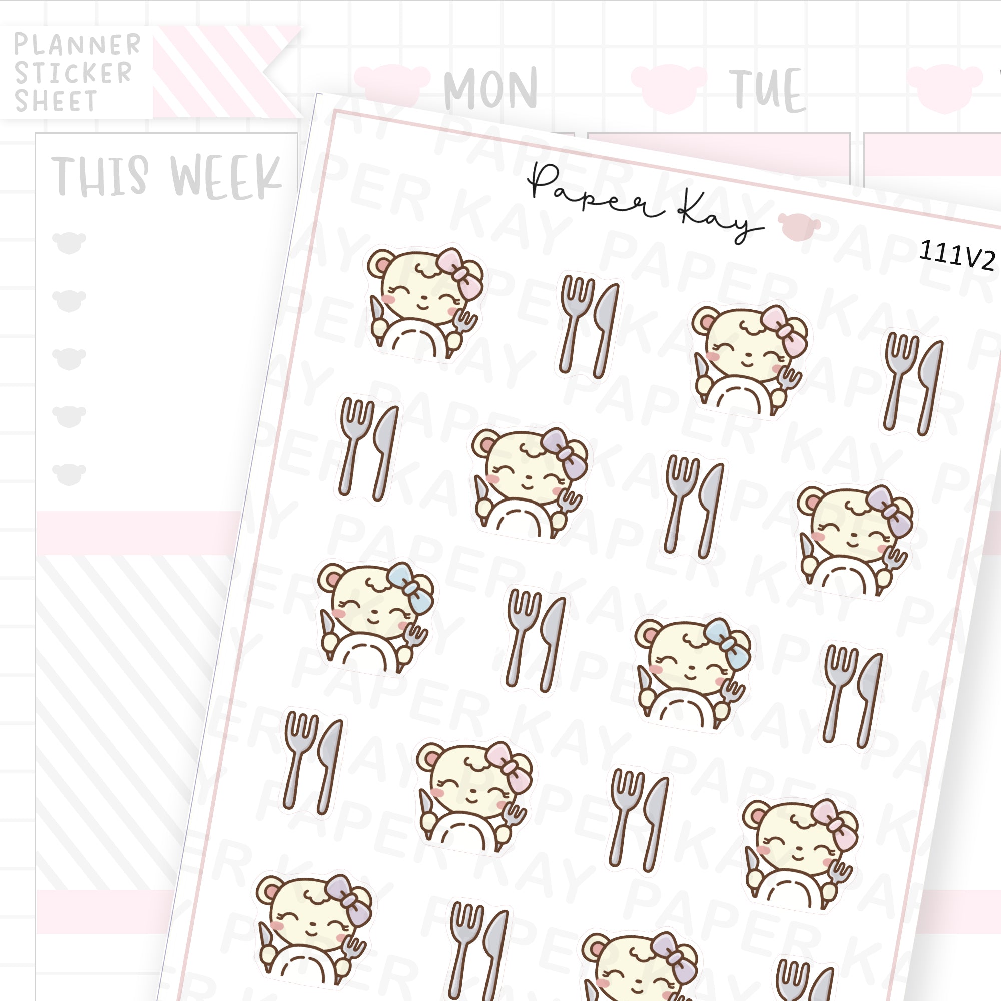 Meal Time V2 Sticker Sheet – Paper Kay