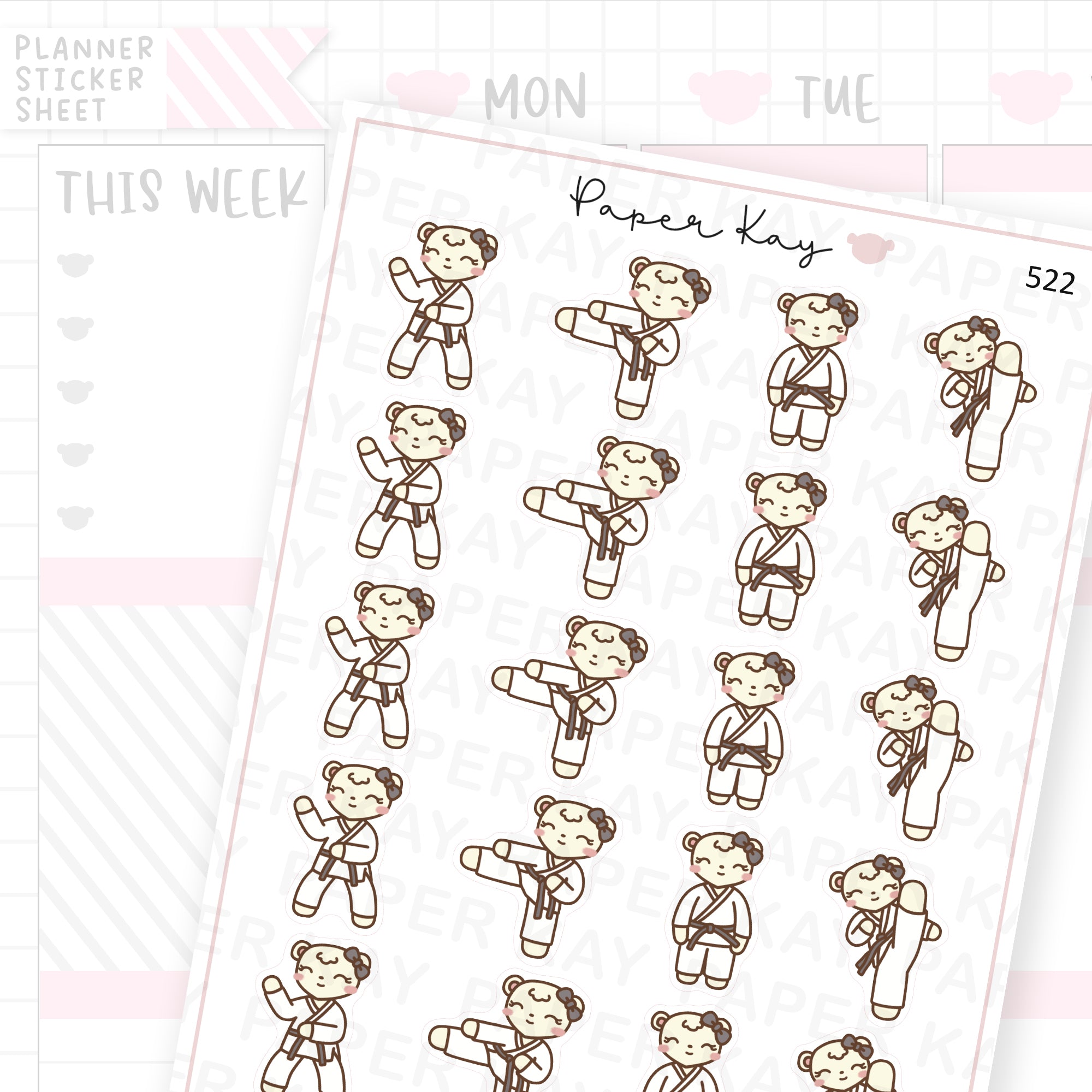 Karate Sticker Sheet – Paper Kay