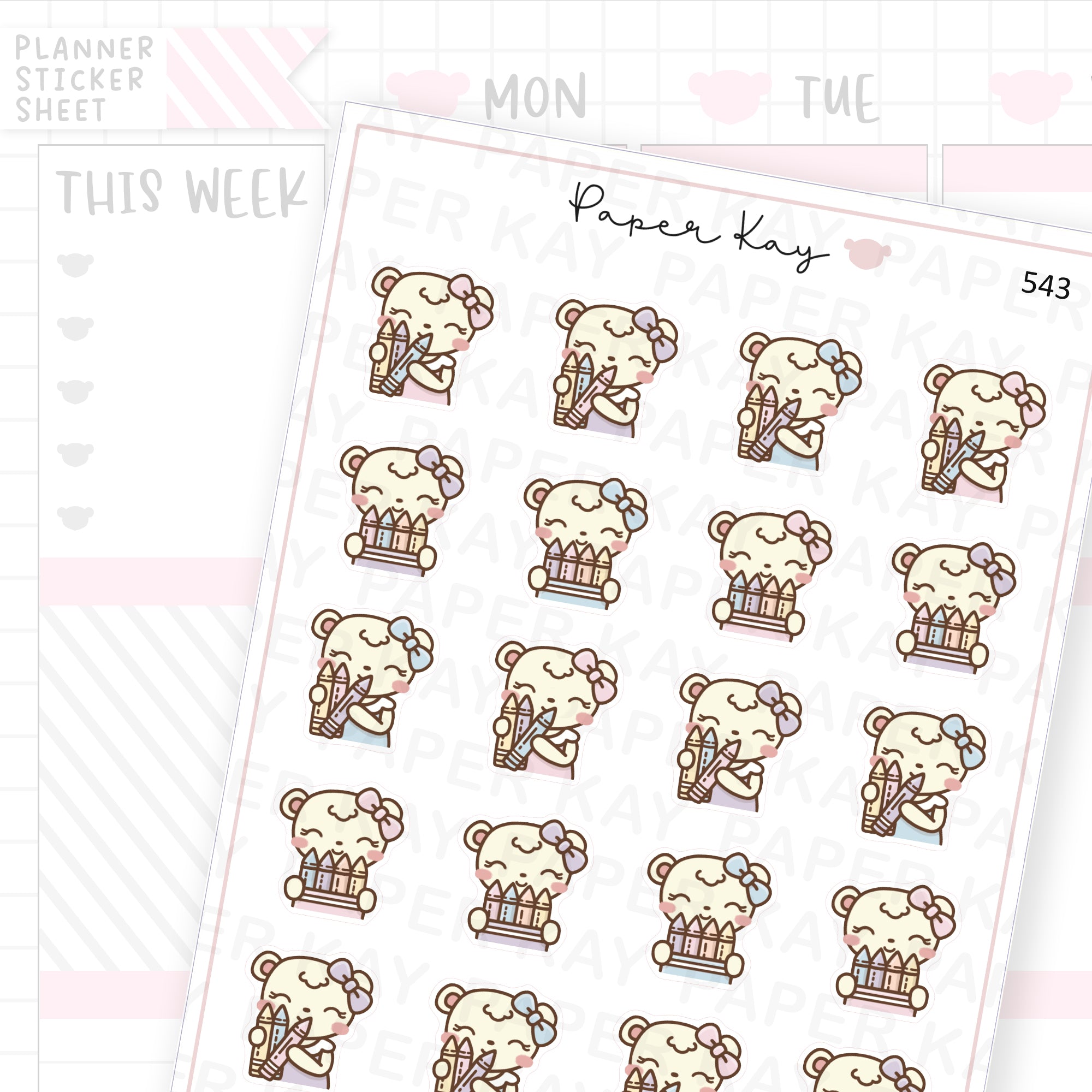 Colouring Crayon Sticker Sheet – Paper Kay