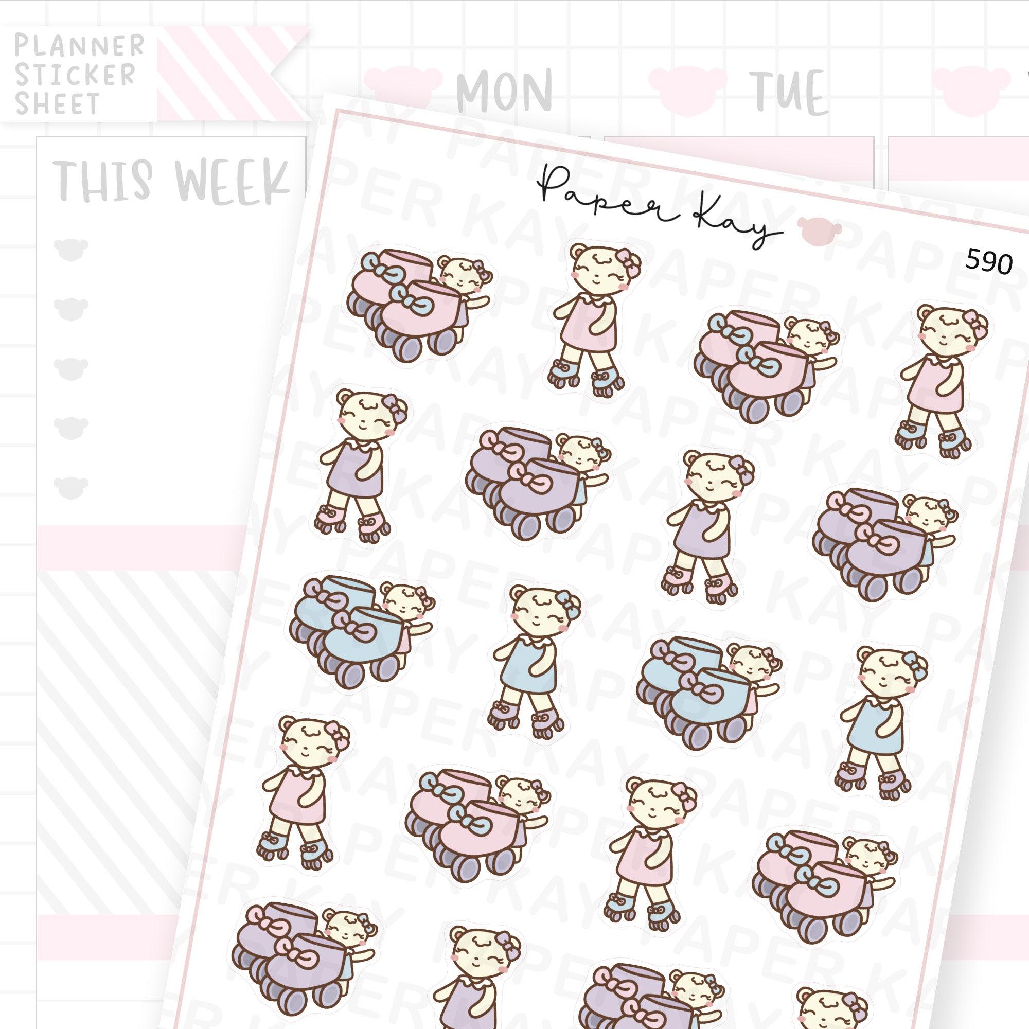 DTB Roller Skating Planner Sticker Sheet – Paper Kay