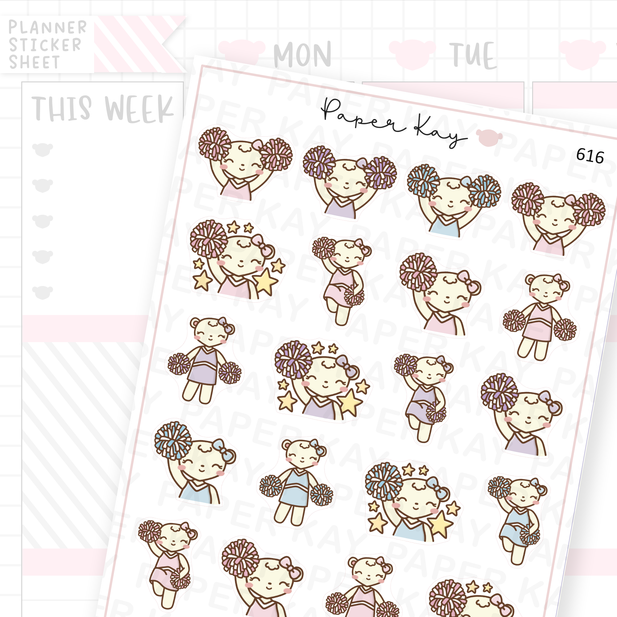 DTB Cheerleading Planner Sticker Sheet – Paper Kay
