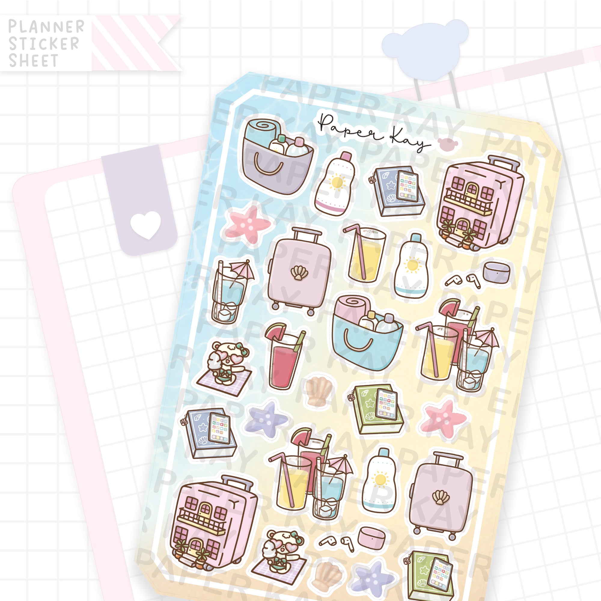 Summer Holiday Bujo Deco Stickers – Paper Kay