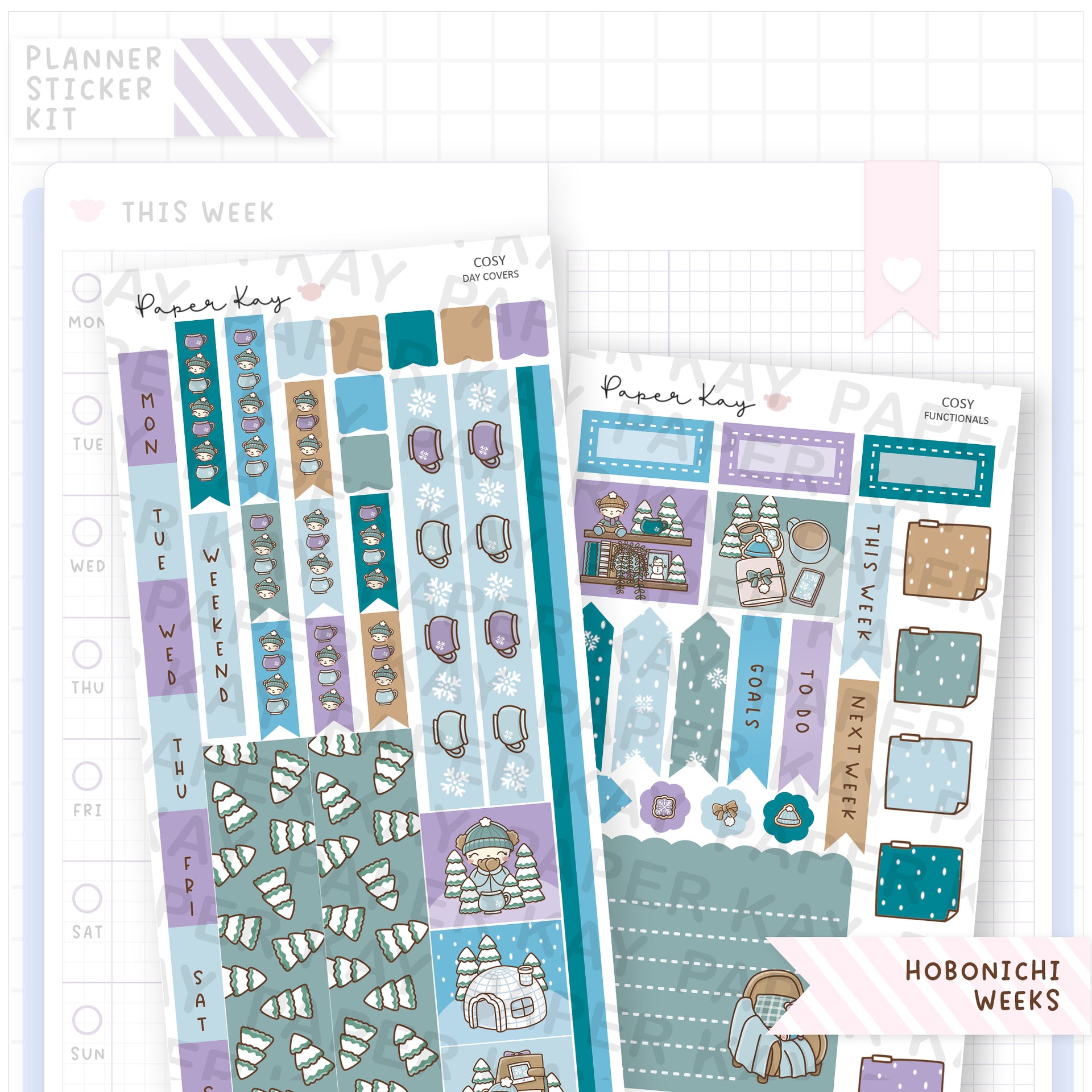 Cosy Hobonichi Weeks Sticker Kit – Paper Kay