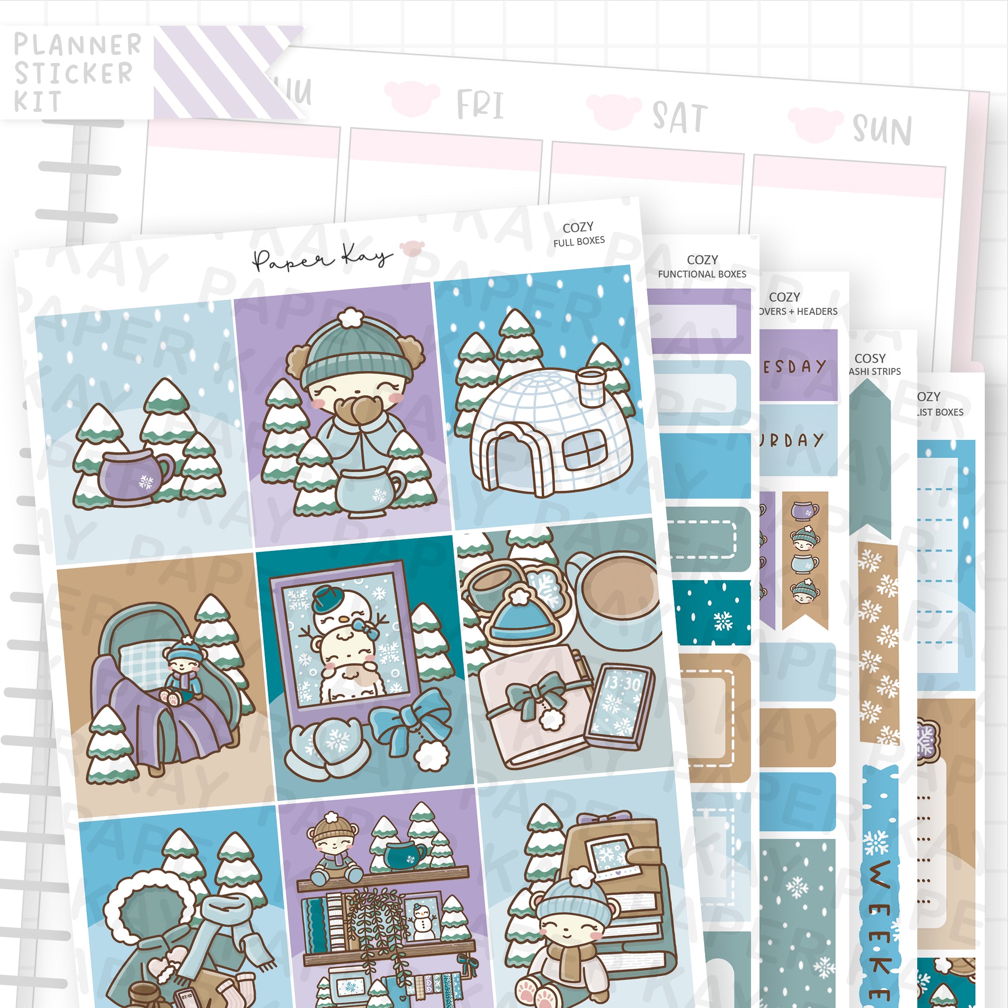 Cosy Weekly Vertical Kit – Paper Kay