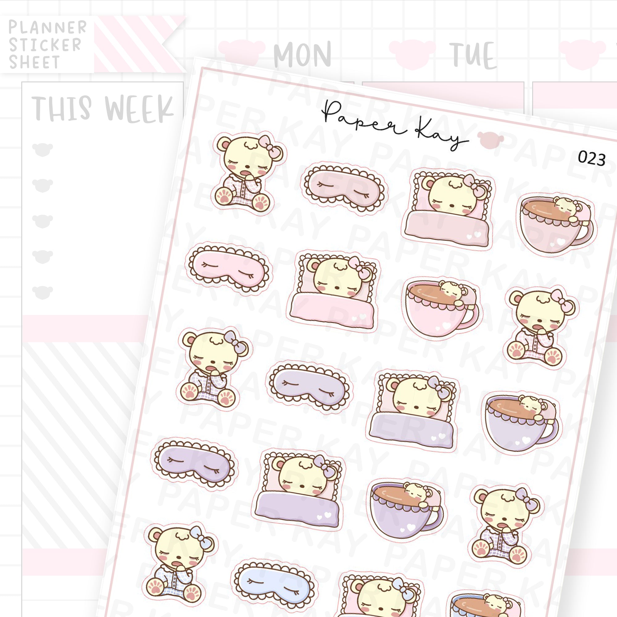 Sleepy Sticker Sheet – Paper Kay