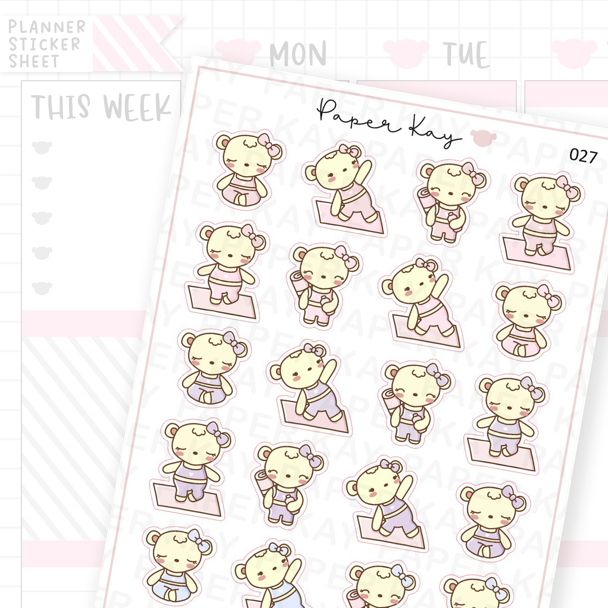 Yoga Sticker Sheet – Paper Kay