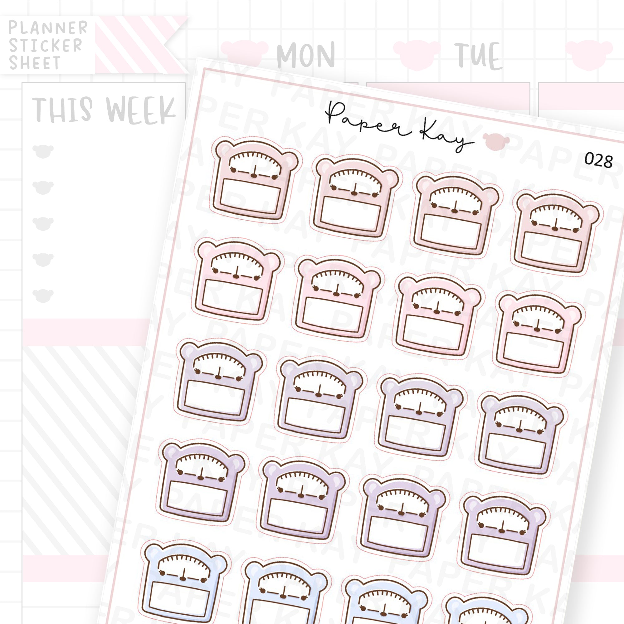 Bathroom Scale Sticker Sheet – Paper Kay