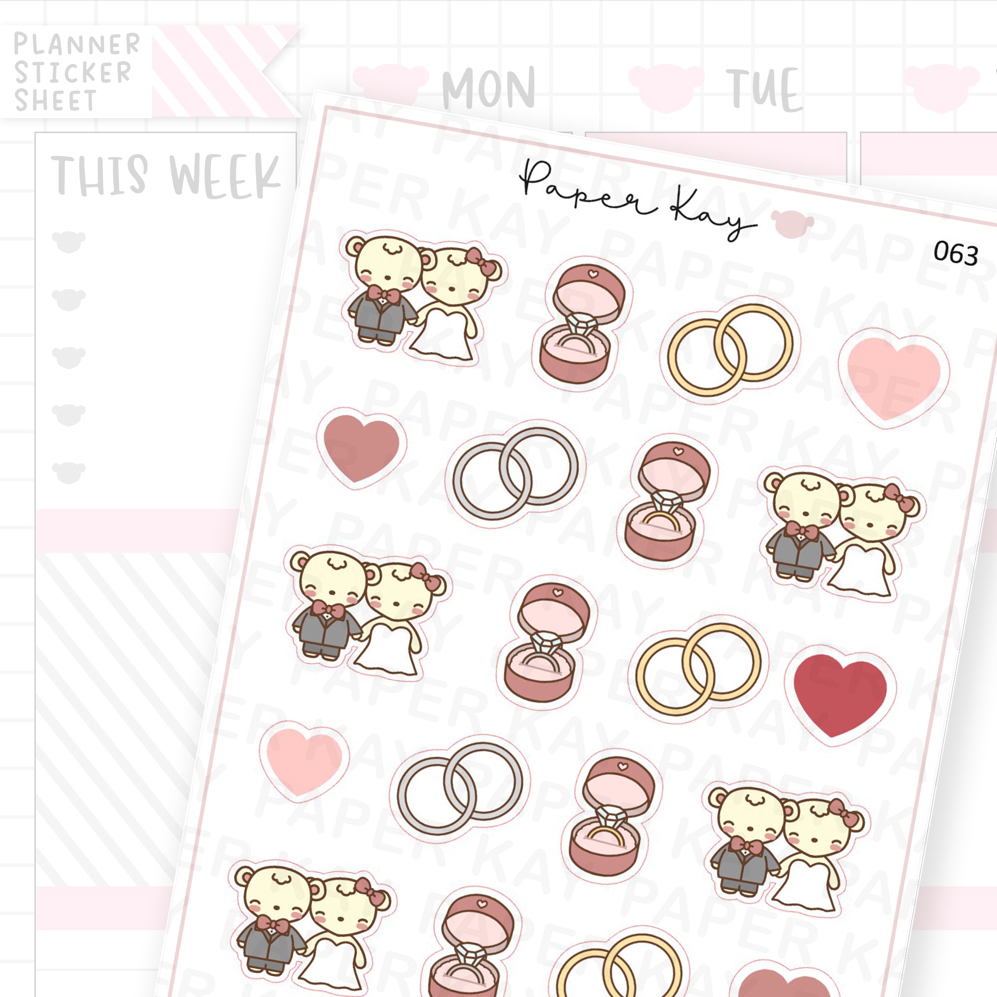 Wedding / Engagement Sticker Sheet – Paper Kay