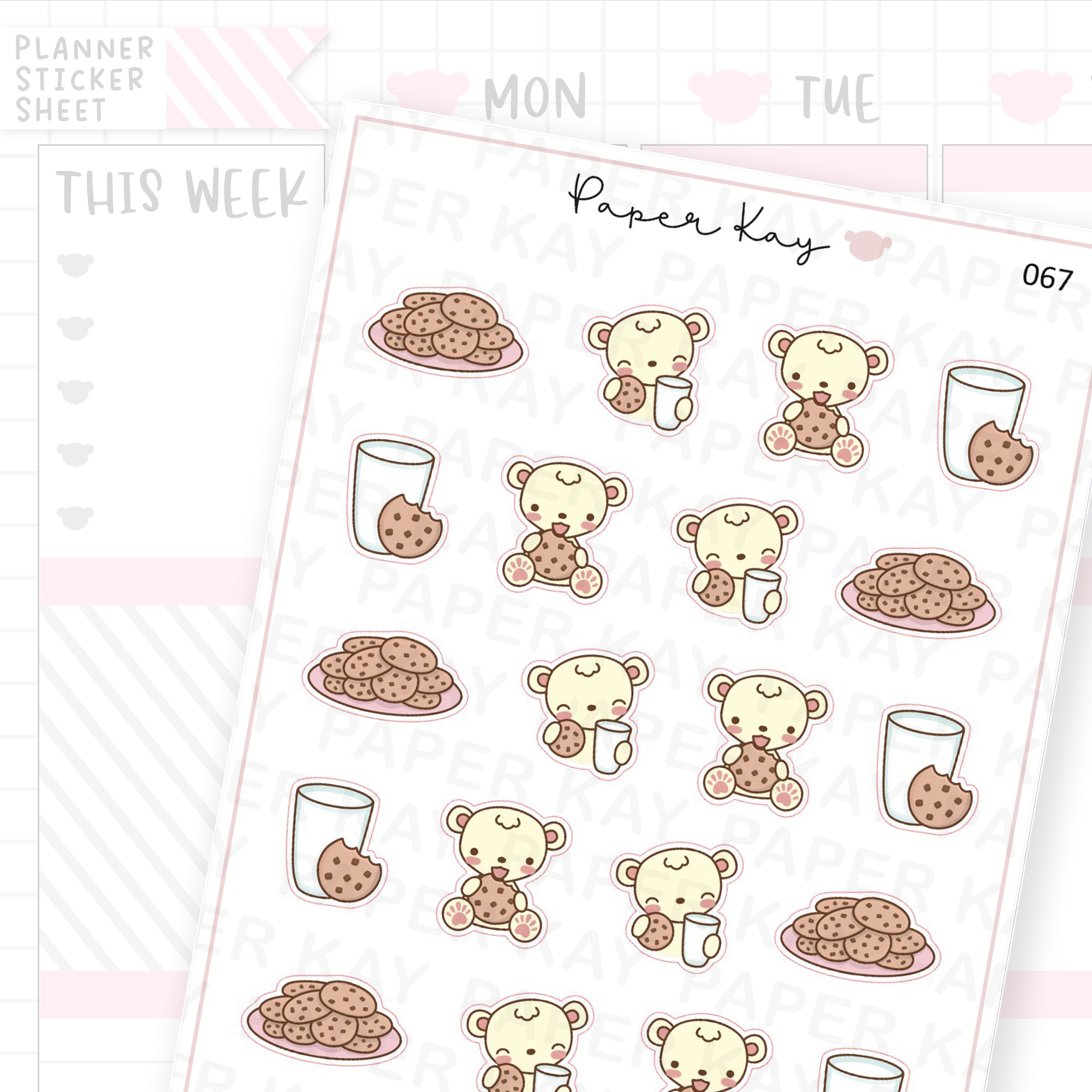Milk and Cookies Sticker Sheet – Paper Kay