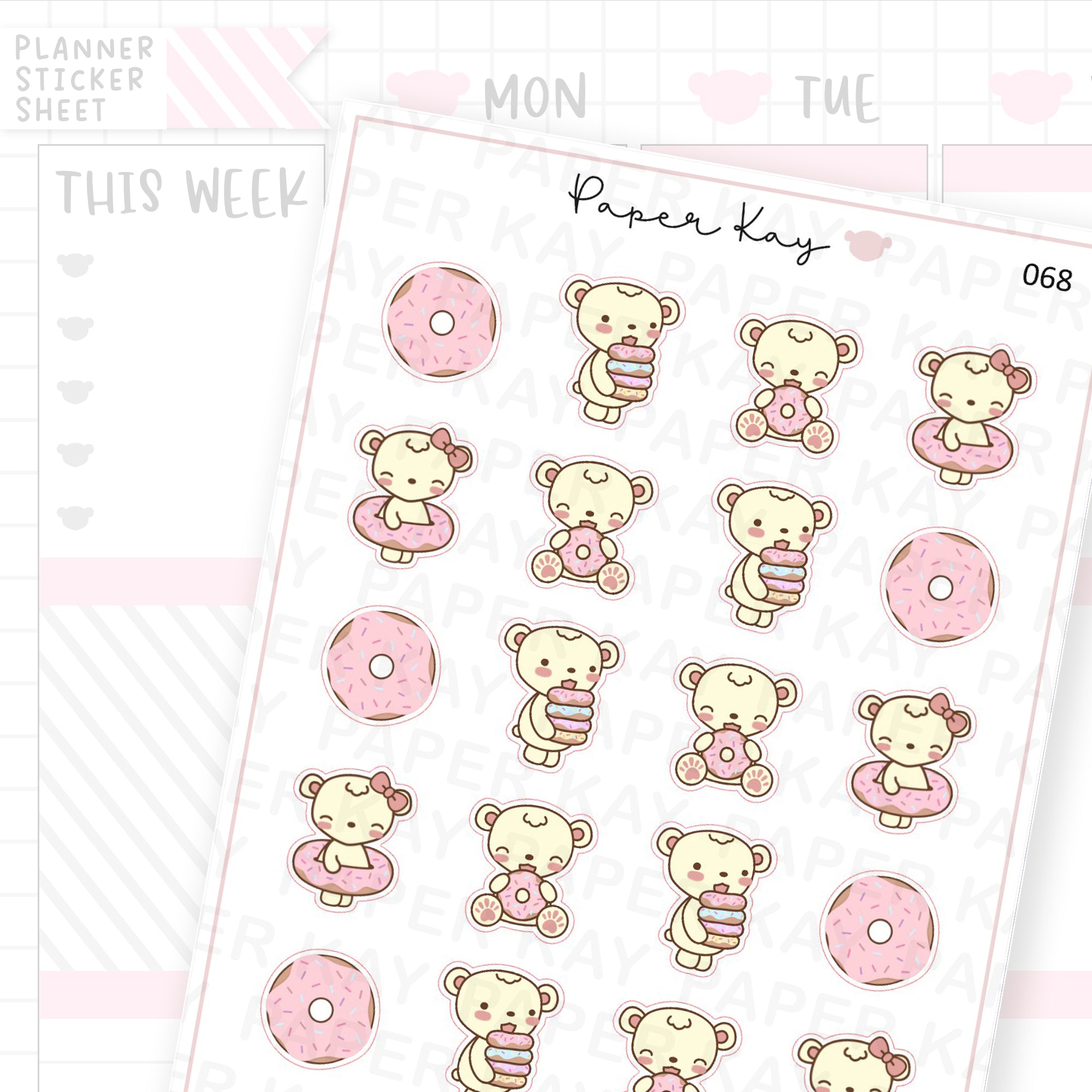 Doughnuts Sticker Sheet – Paper Kay