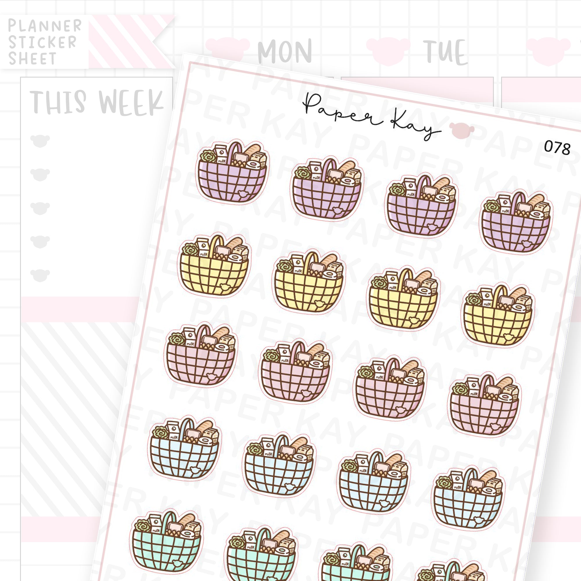 Food Shop / Grocery Shopping Sticker Sheet – Paper Kay