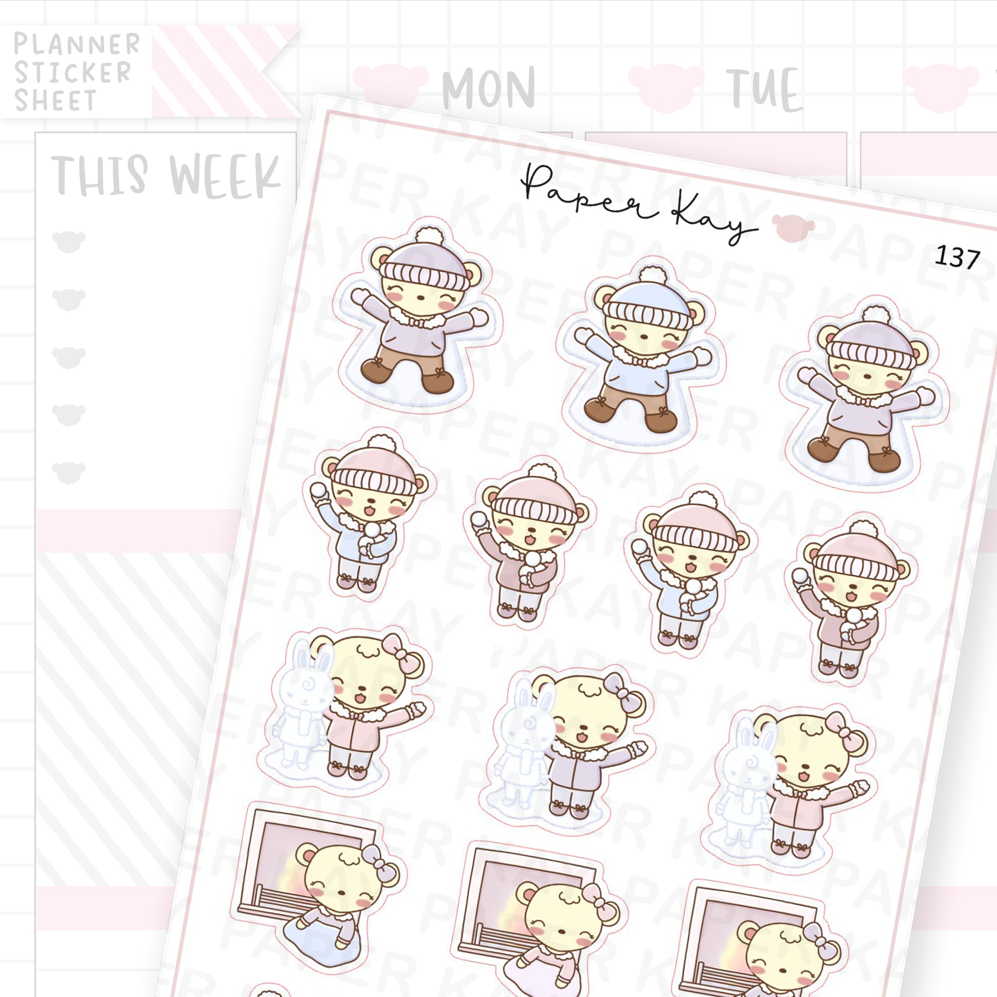 Fun in the Snow Sticker Sheet – Paper Kay