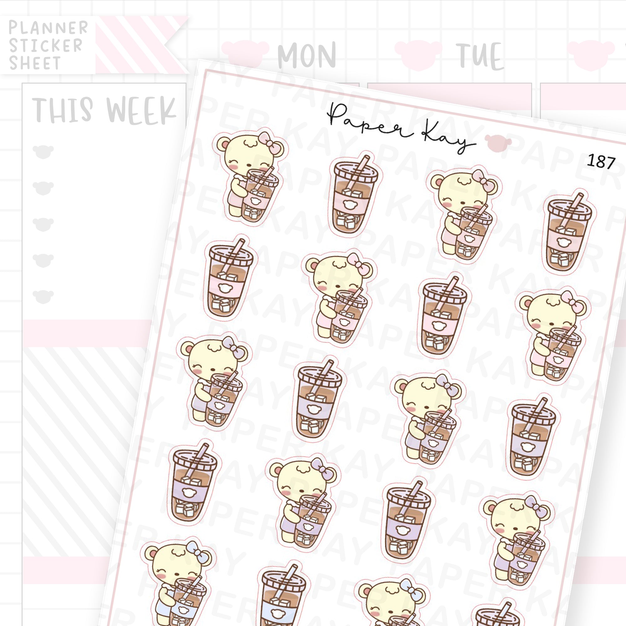 Iced Coffee Sticker Sheet – Paper Kay