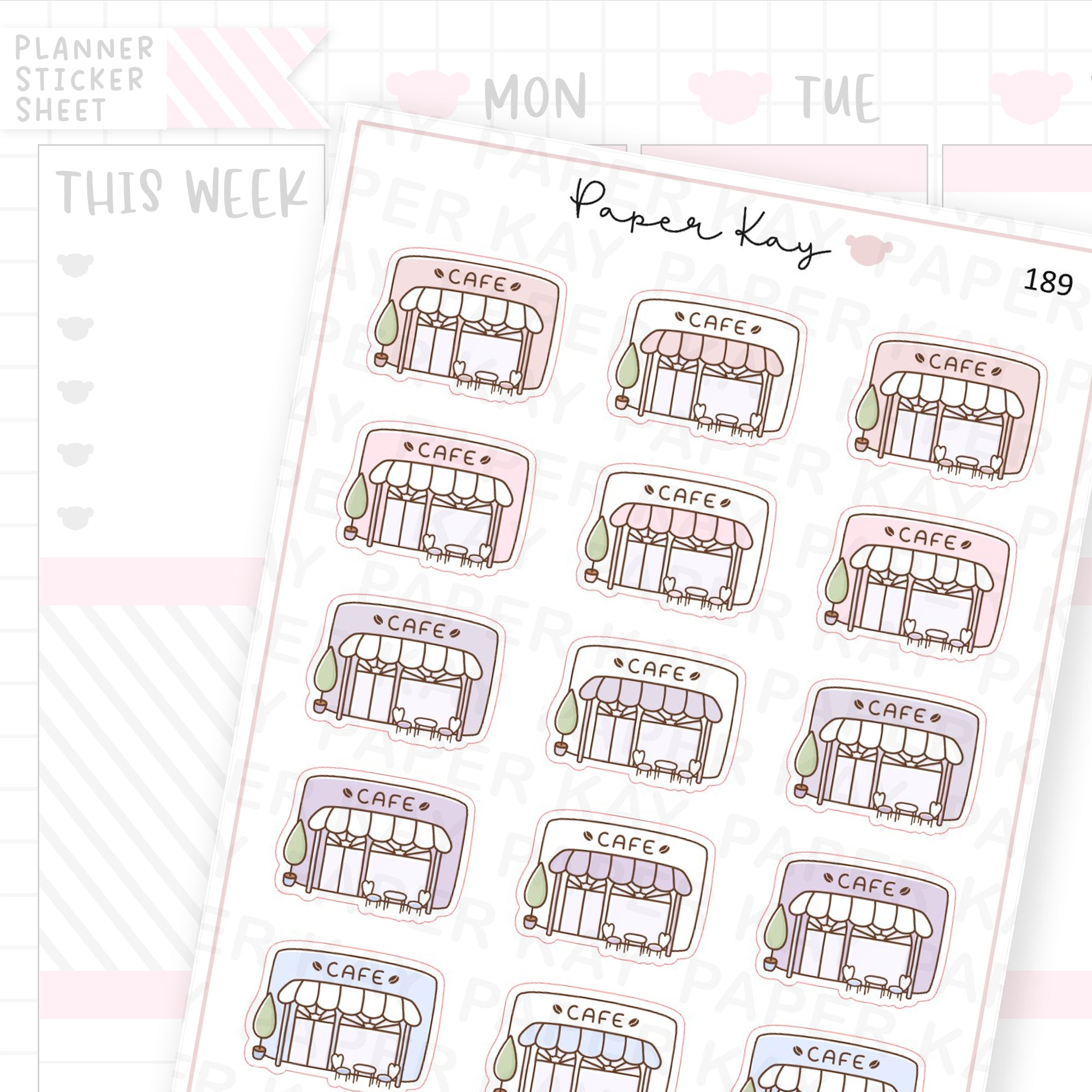 Cafe Sticker Sheet – Paper Kay