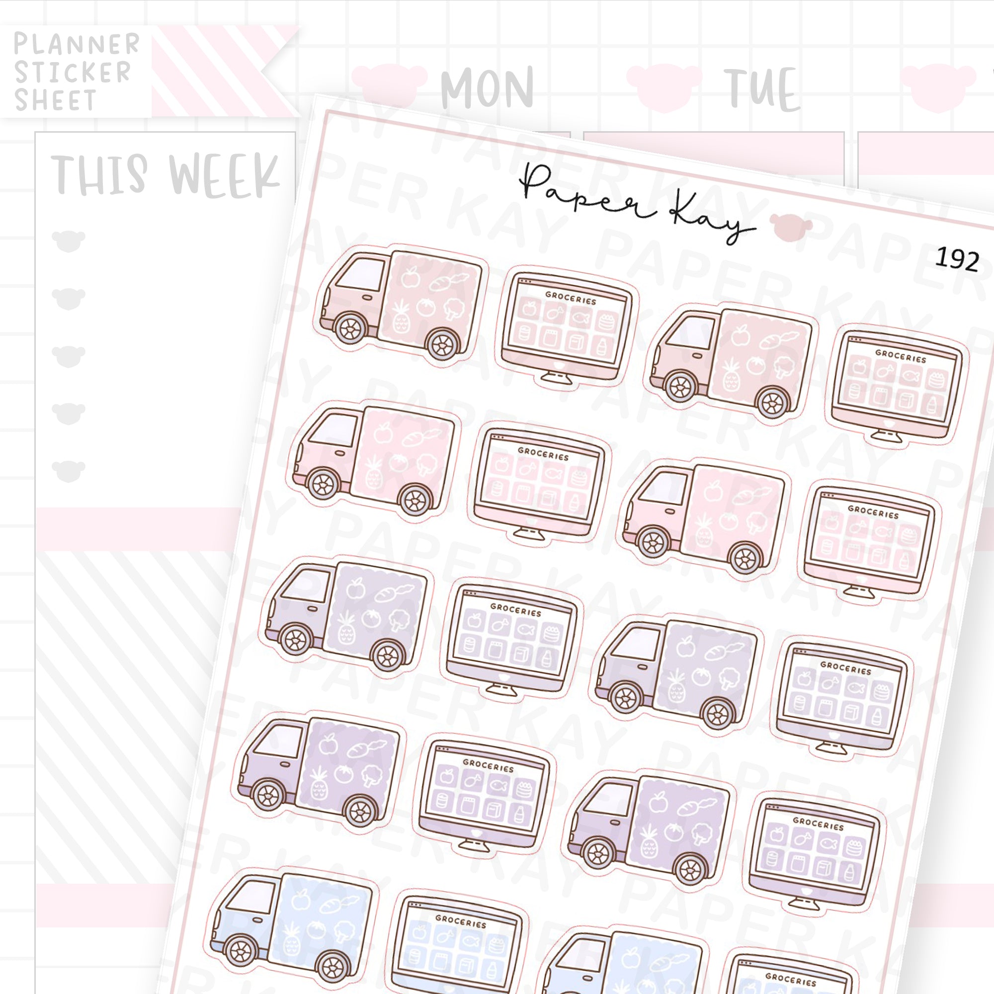 Online Groceries Sticker Sheet – Paper Kay