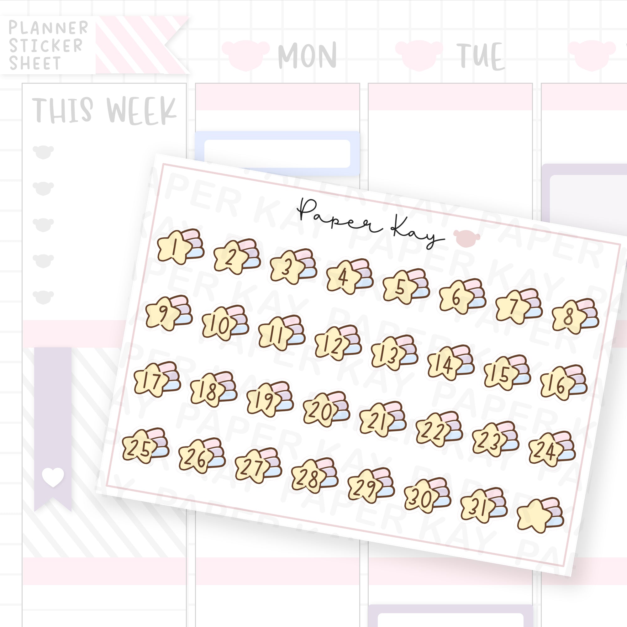 2023 Shooting Star Date Dot Stickers – Paper Kay