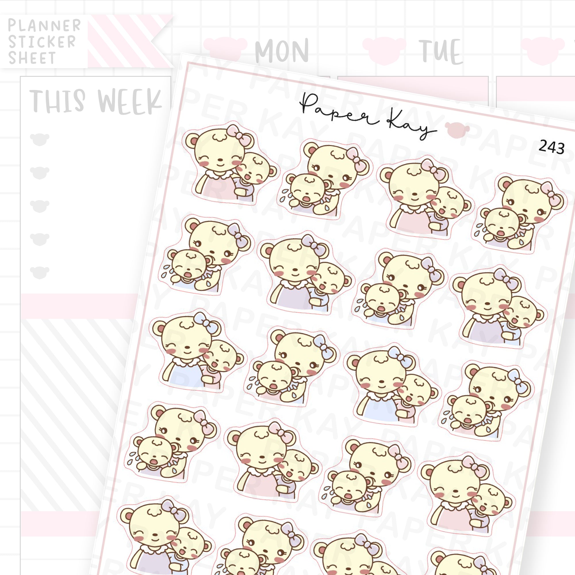 Mother and Child - Happy/Sad Sticker Sheet – Paper Kay