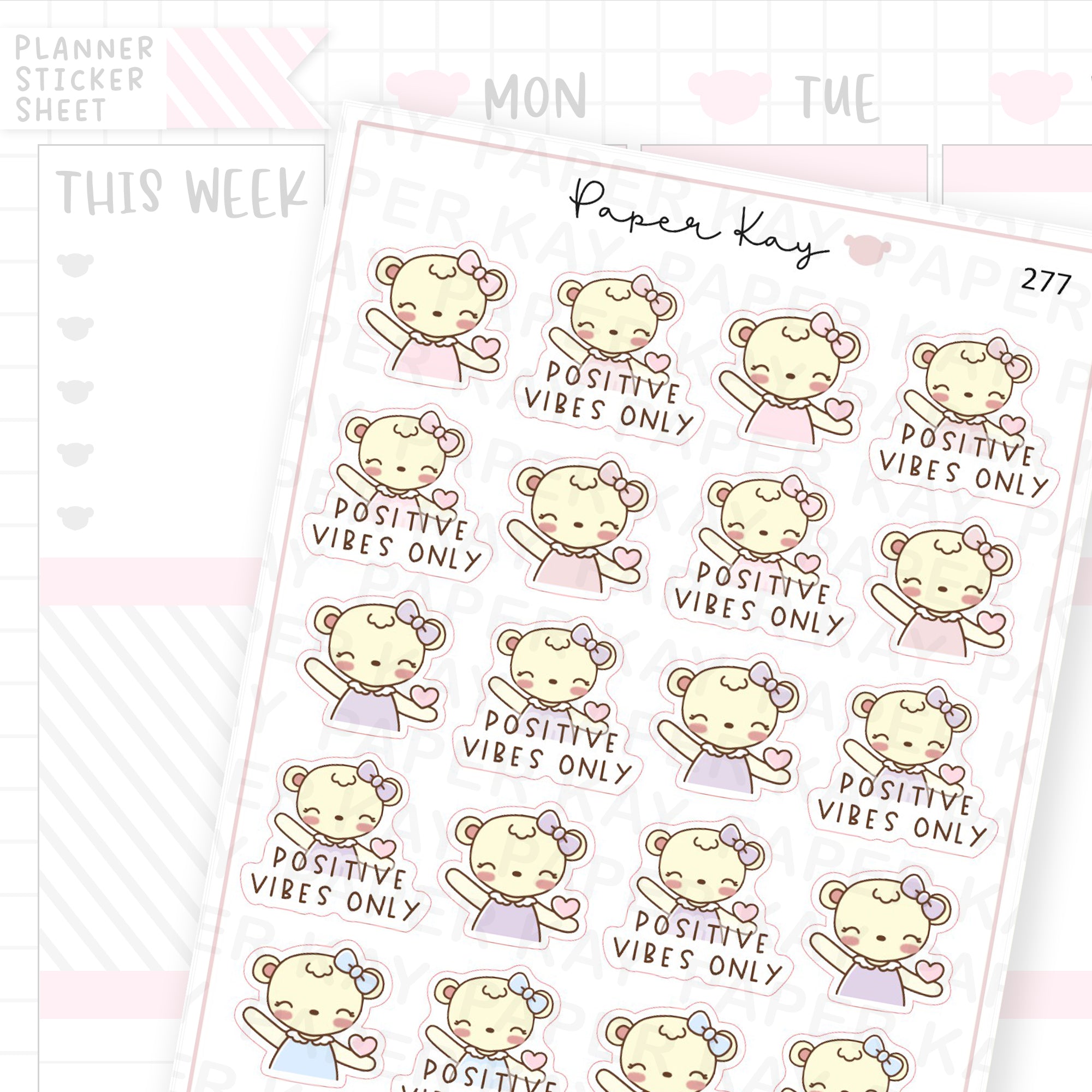 Positive Vibes Sticker Sheet – Paper Kay