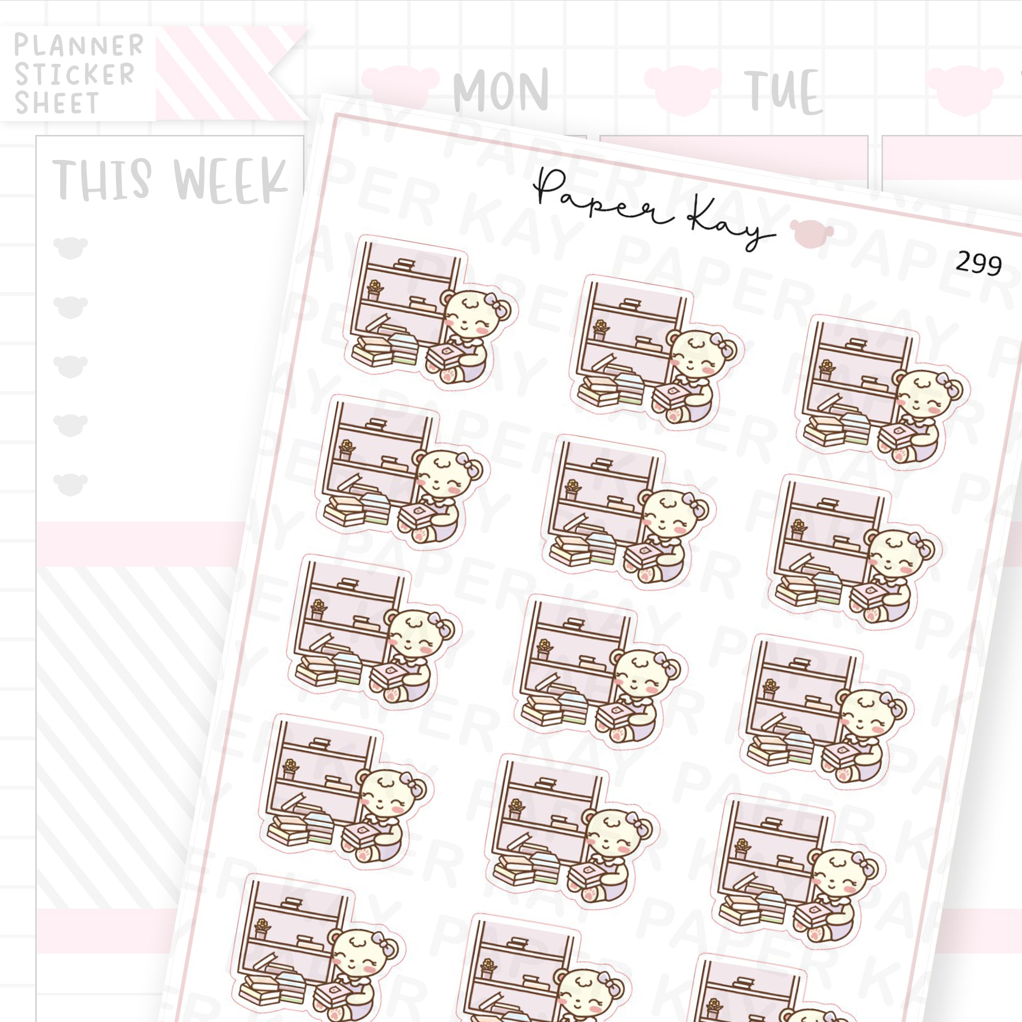 Organise Bookcase/Shelves Sticker Sheet – Paper Kay