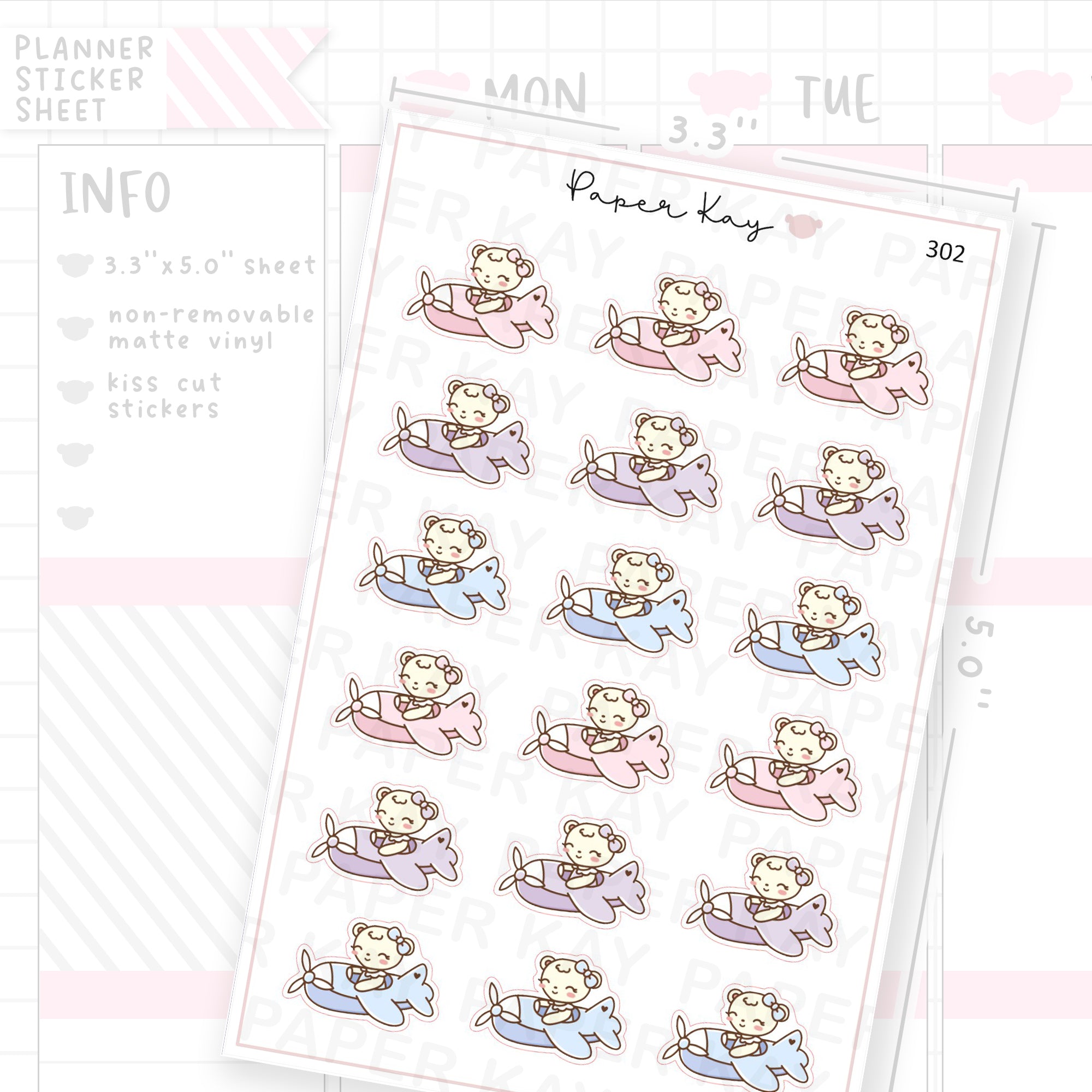 Aeroplane Sticker Sheet – Paper Kay