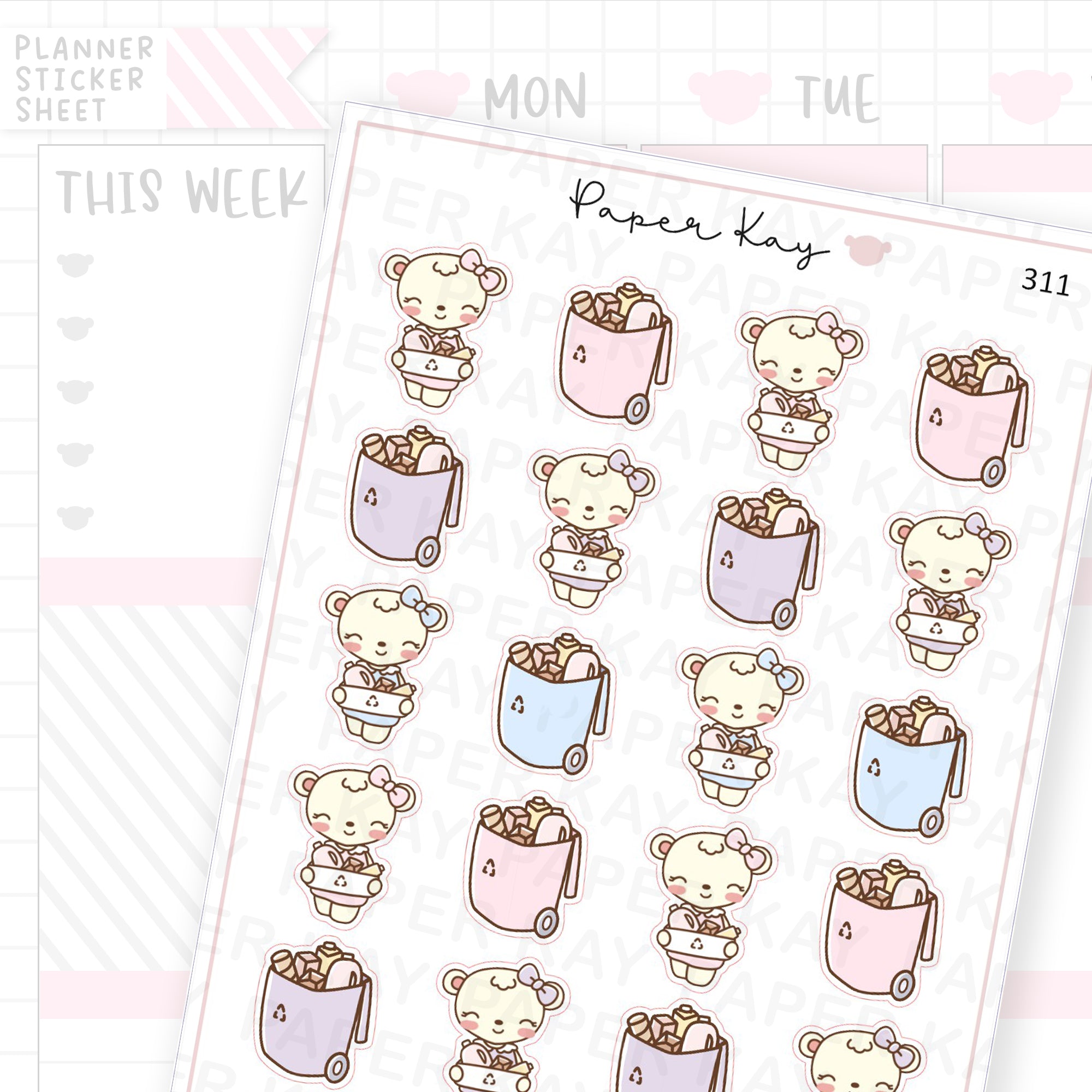 Recycle Bin Sticker Sheet – Paper Kay