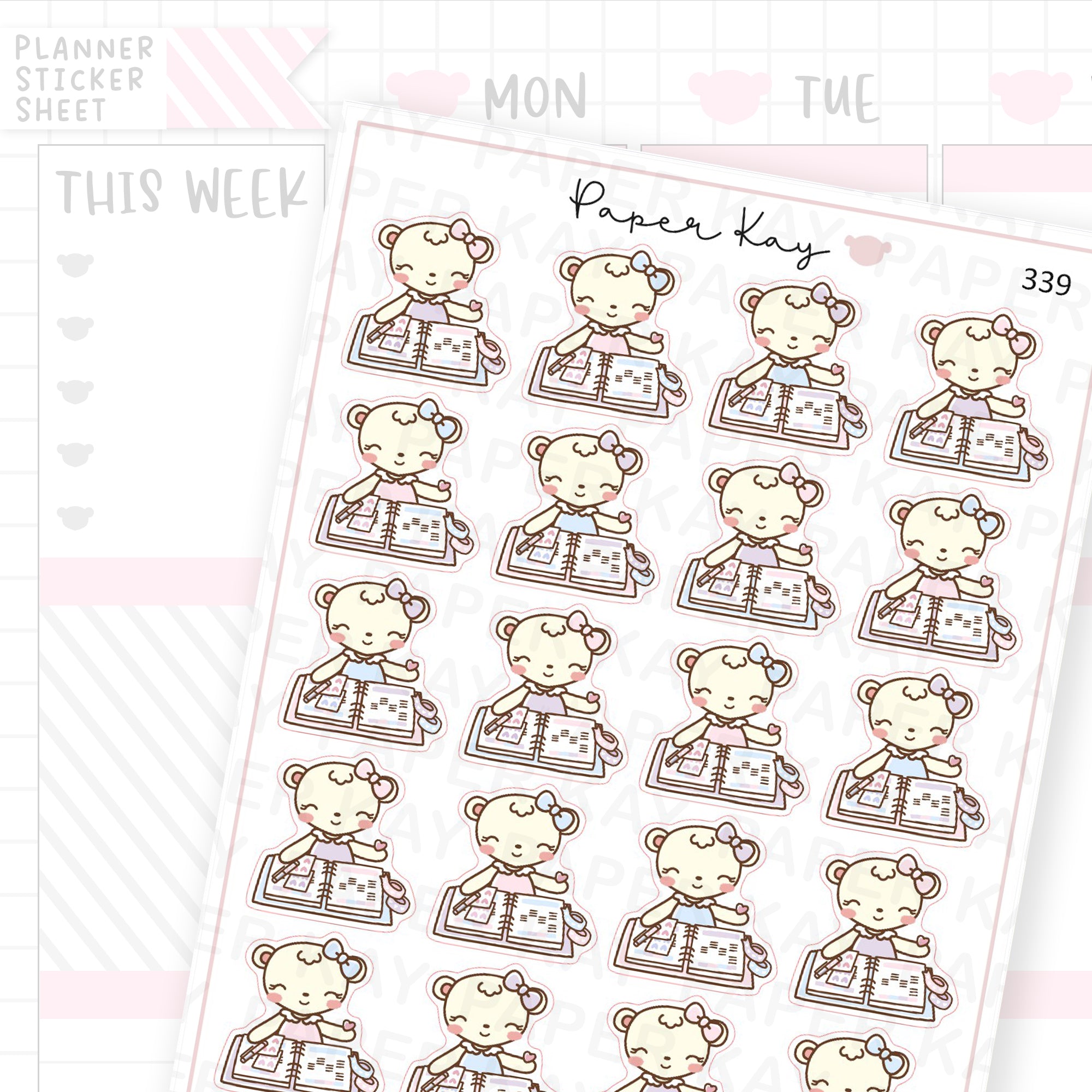 Dot the Bear Planning Sticker Sheet – Paper Kay