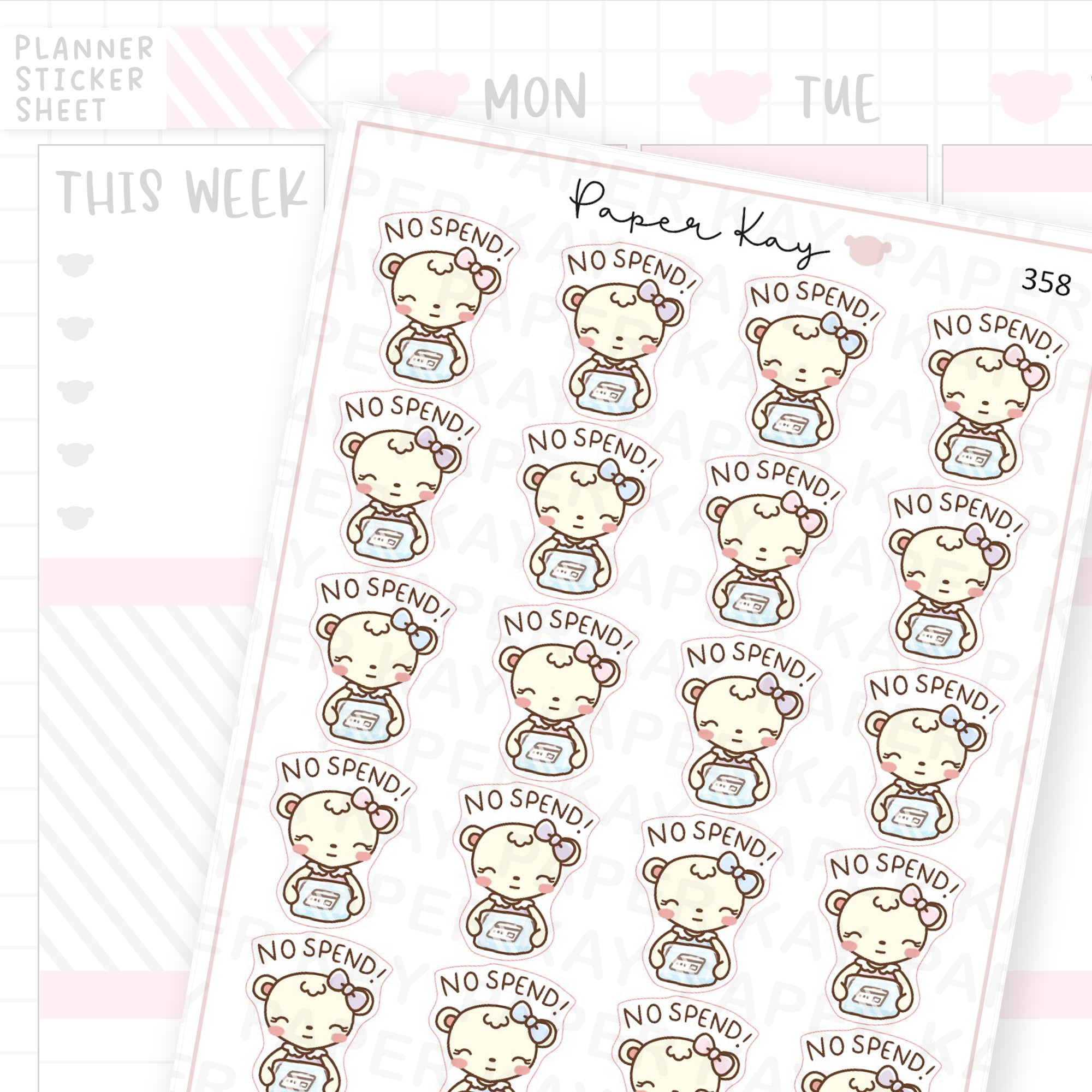 No Spend Sticker Sheet – Paper Kay