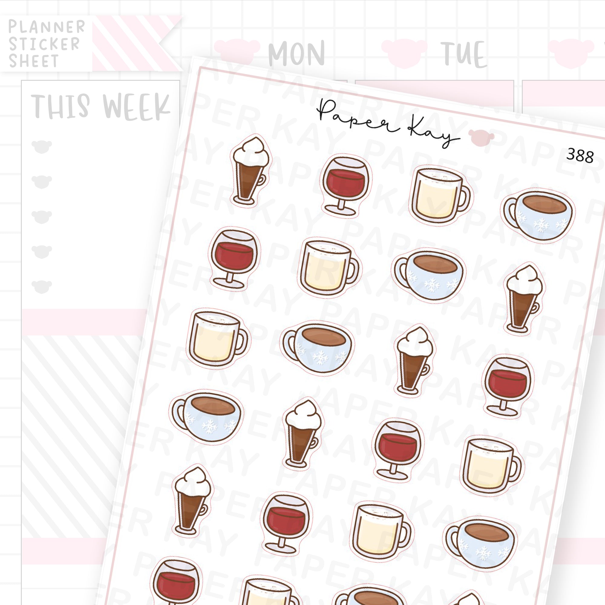 Winter Drinks Sticker Sheet – Paper Kay