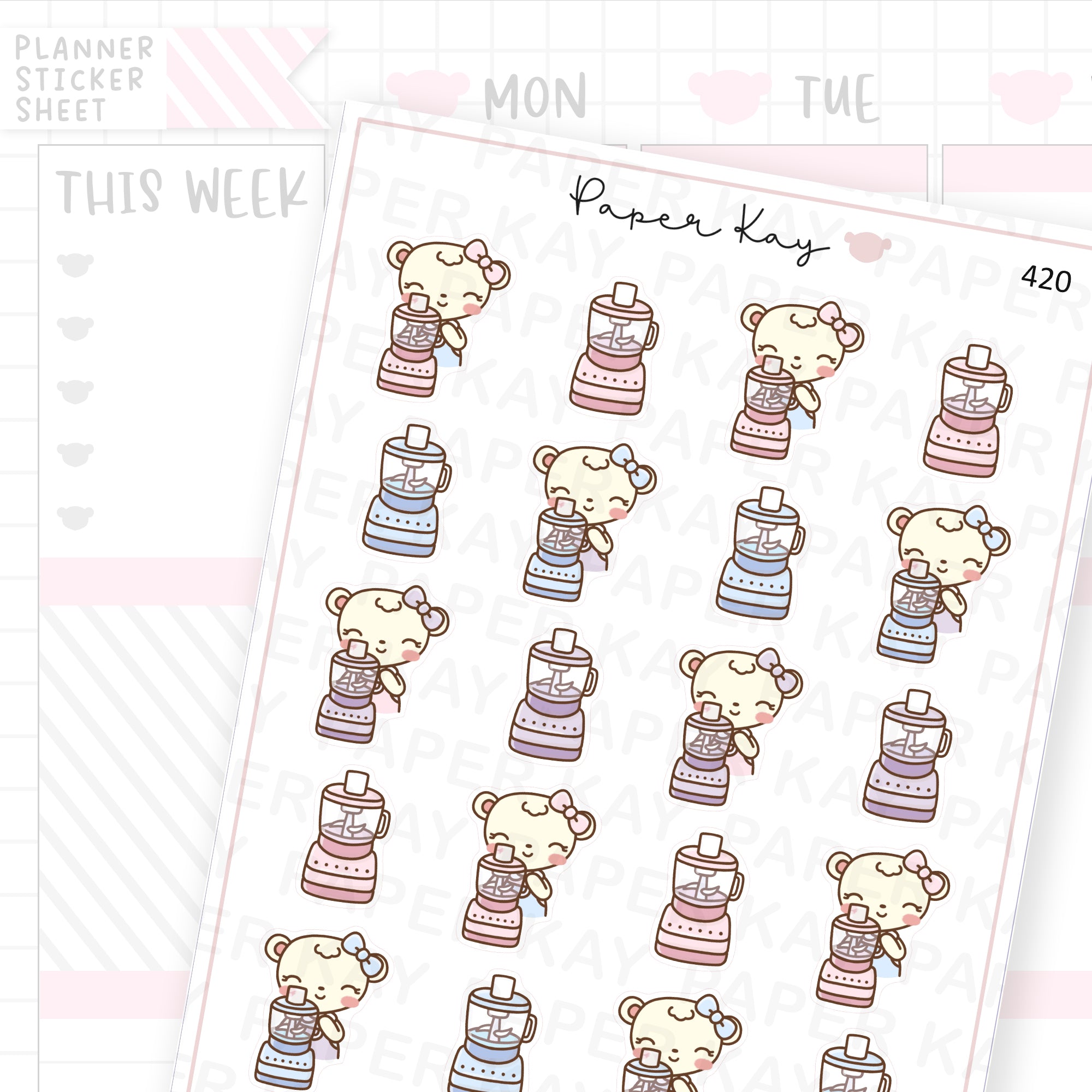 Food Processor Sticker Sheet – Paper Kay