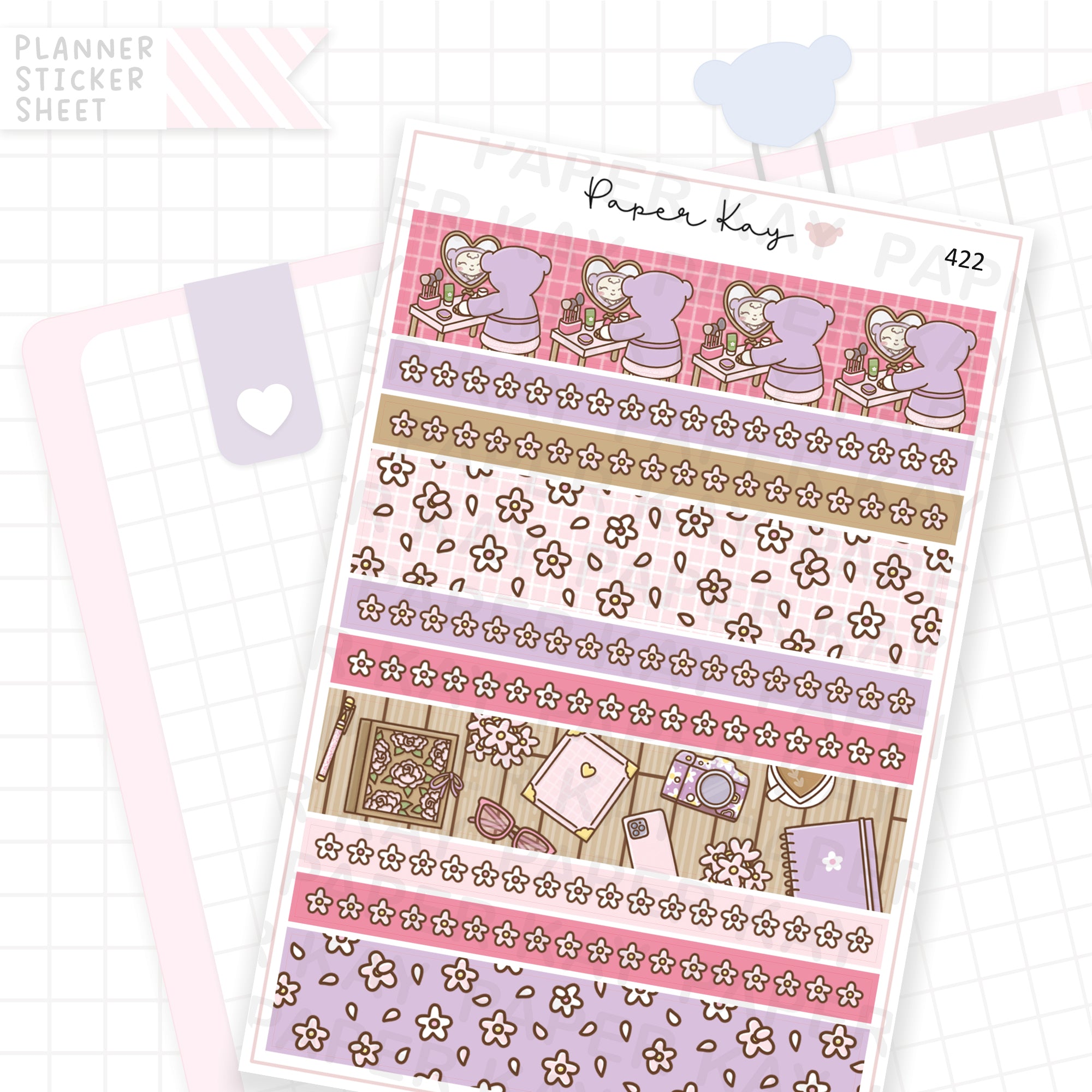 Lovely Washi Strip Sticker Sheet – Paper Kay