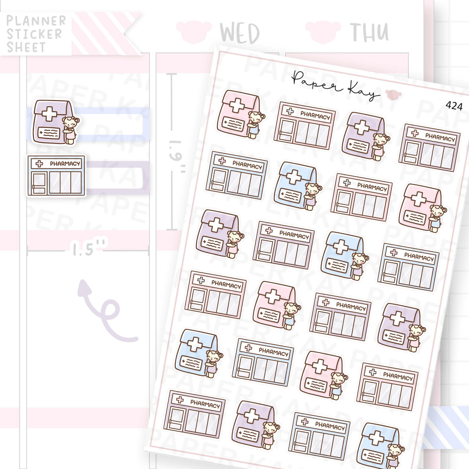 Pharmacy Sticker Sheet – Paper Kay