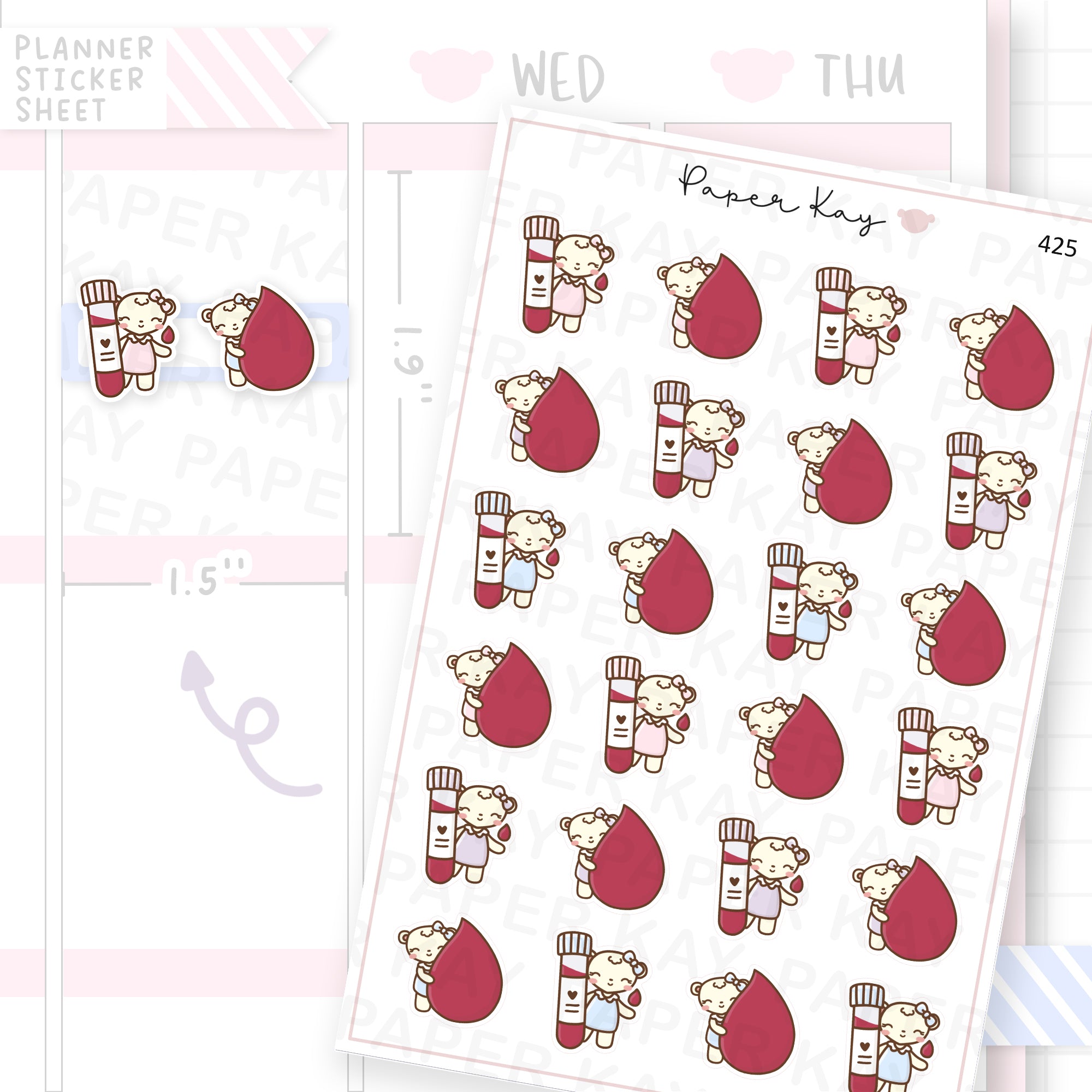 Blood Test Sticker Sheet – Paper Kay