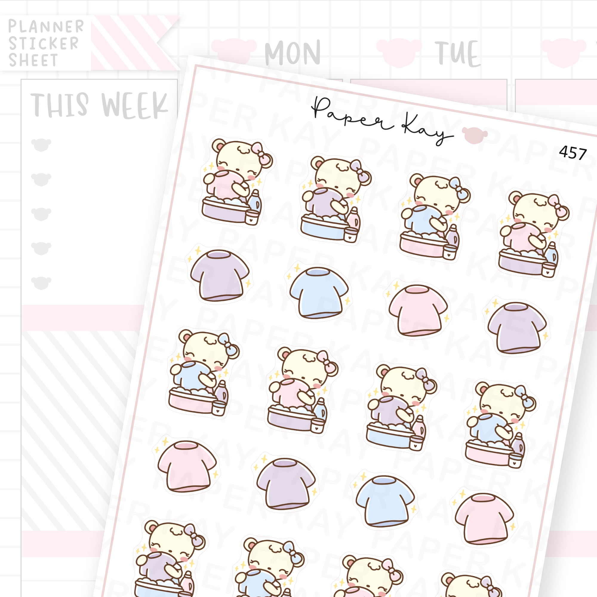 Hand Wash Clothes Sticker Sheet – Paper Kay