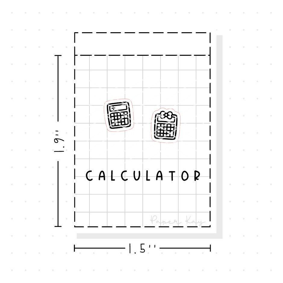 (PM034) Calculator - Tiny Minimal Icon Stickers – Paper Kay