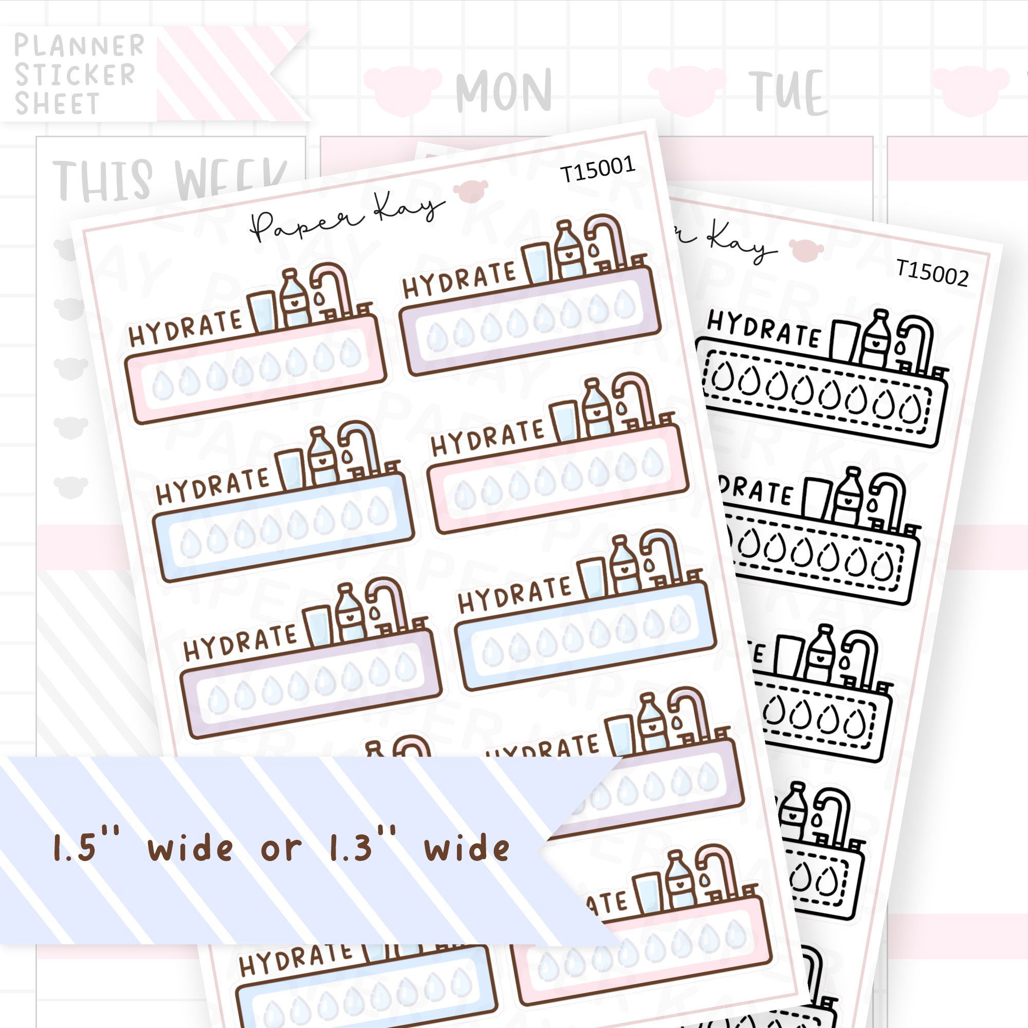 Hydration Tracker Sticker Sheet – Paper Kay