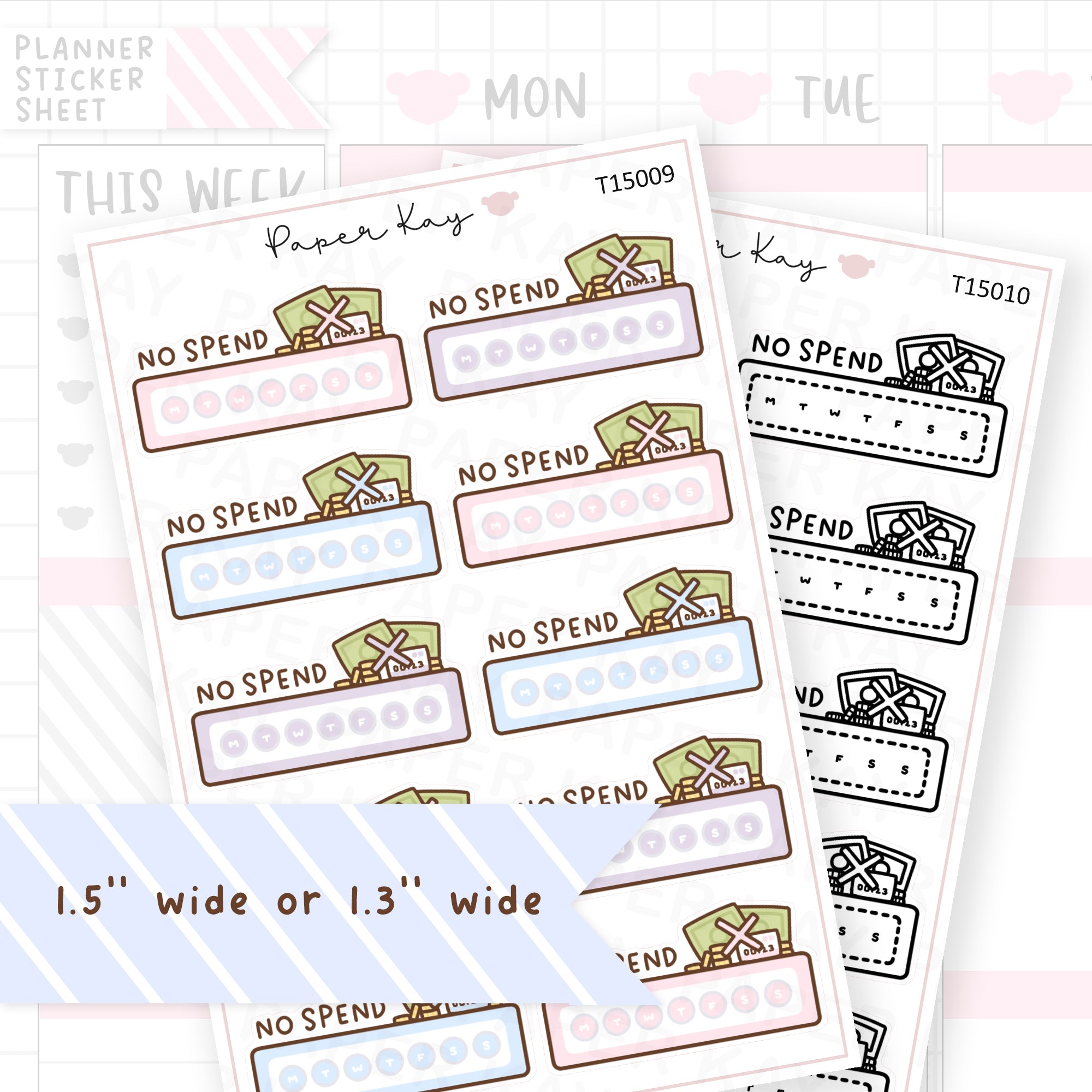 No Spend Tracker Sticker Sheet – Paper Kay