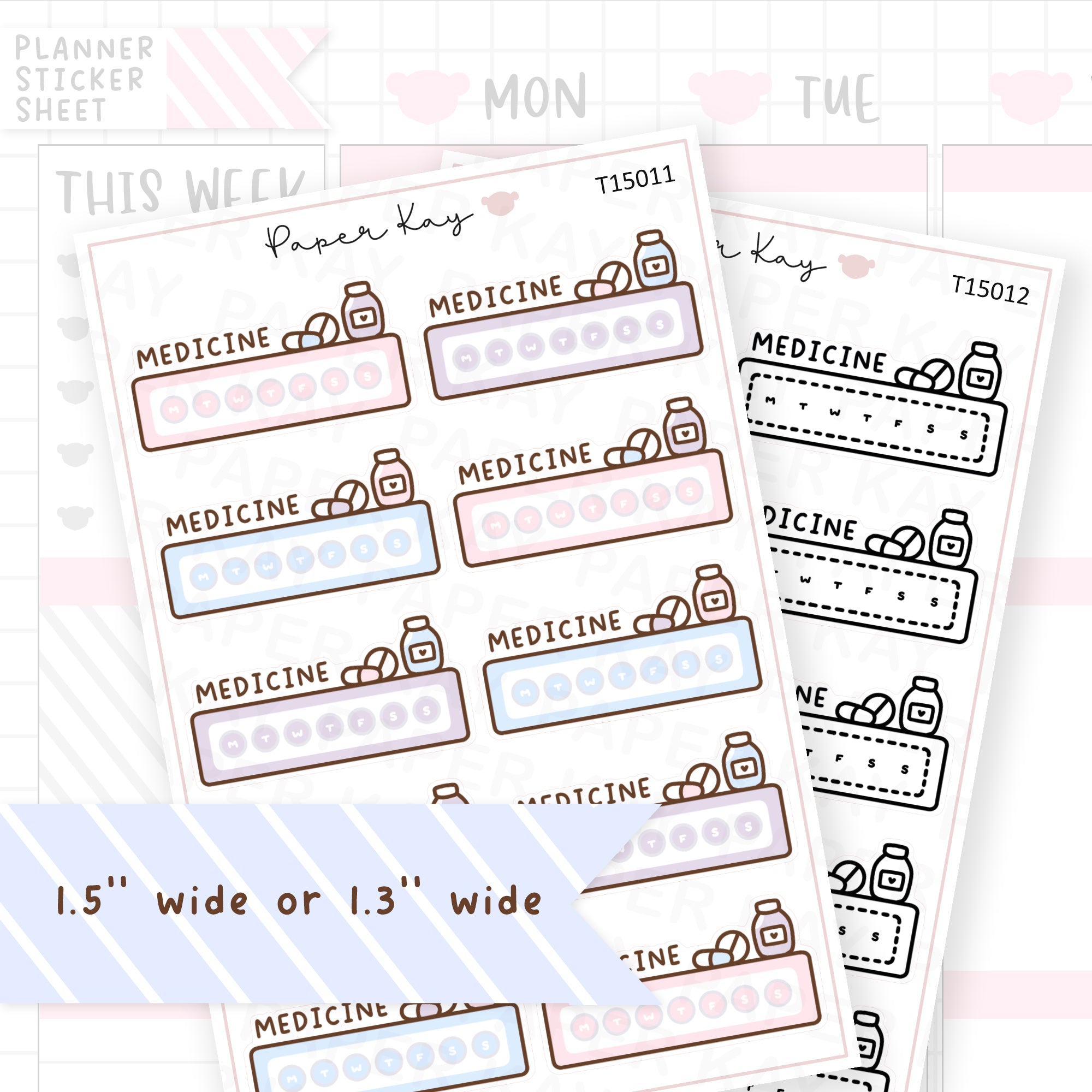Medicine Tracker Sticker Sheet – Paper Kay