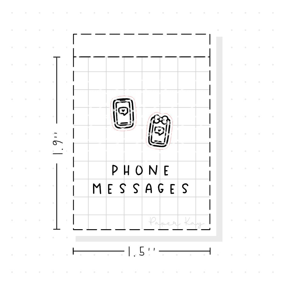 (PM172) Phone Messages - Tiny Minimal Icon Stickers – Paper Kay