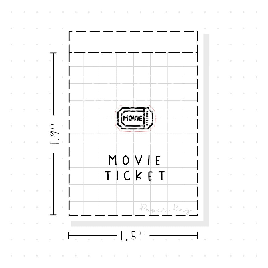 (PM174) Movie Ticket - Tiny Minimal Icon Stickers – Paper Kay